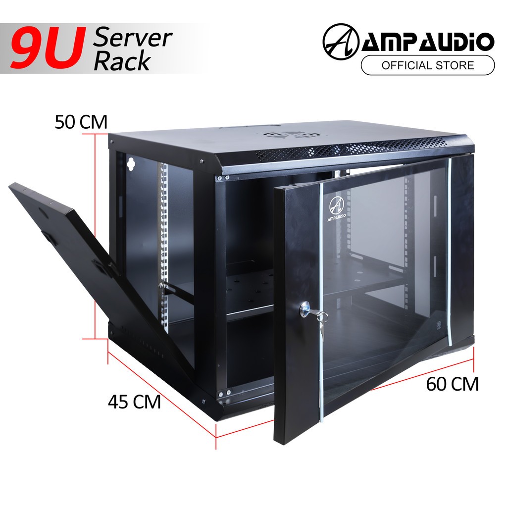 AmpAudio 9U Server Rack Wall Mount Server Rack (FREE TRAY) | Shopee Malaysia