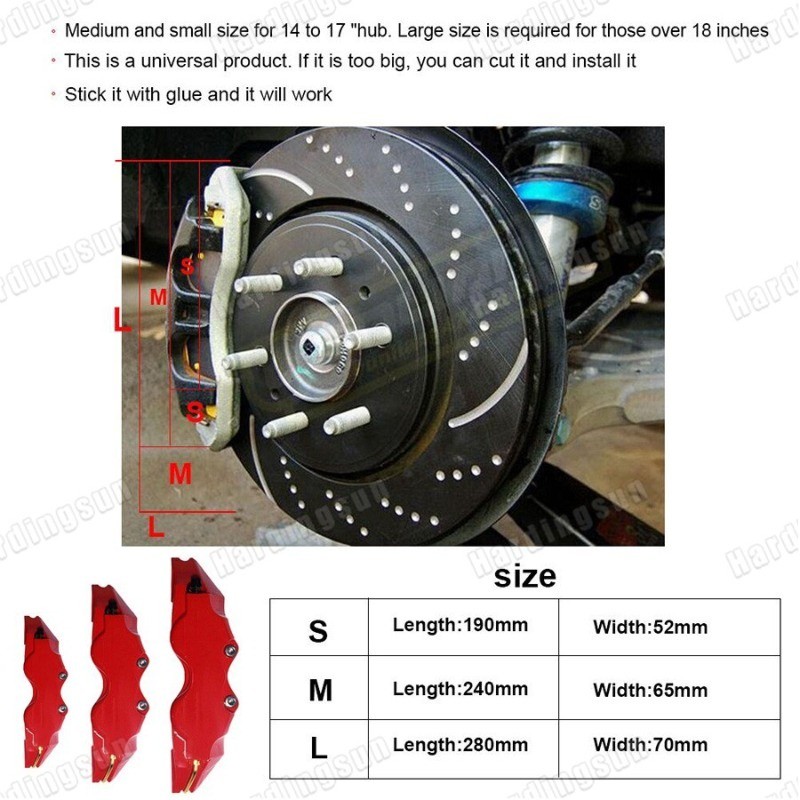 2x Car Universal Aluminum Disc Brake Caliper Covers for BMW E46 E39 E90 ...