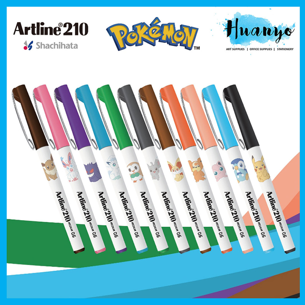 Artline Pokémon Limited Edition Sign Pen 210 Writing Pen 0.6MM Medium ...