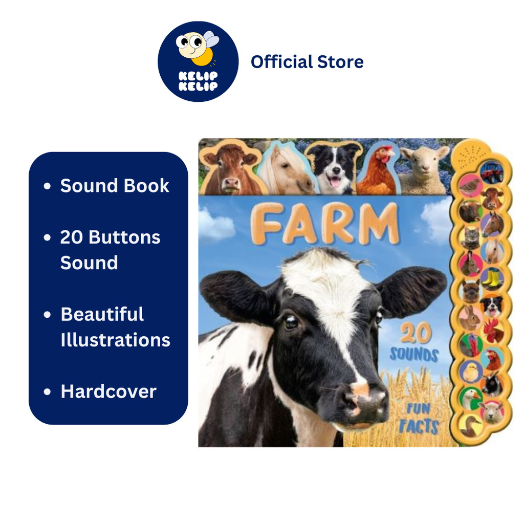 Noisy Farm 20 Sounds Book For Kids To Learn Fun Facts & Farm Animals ...