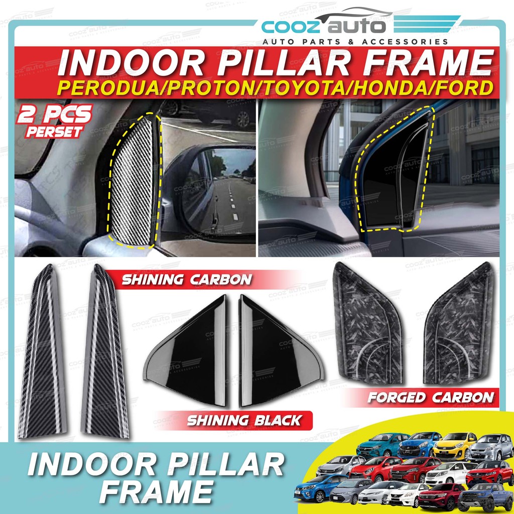 Car Front Indoor Pillar Frame Perodua Proton Honda Toyota Ford Black ...