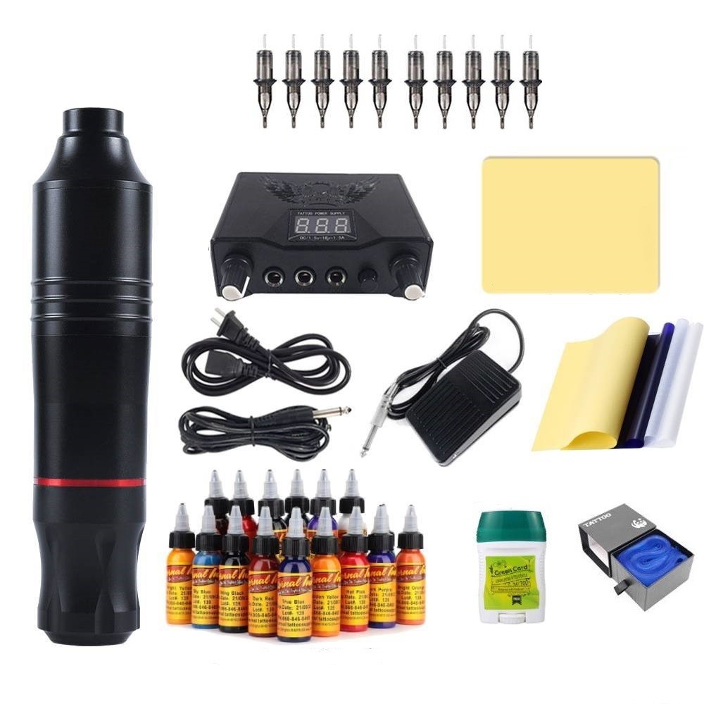 in stock Tattoo Pen Machine Rotary Tattoo Machine Complete Set DC Pen ...