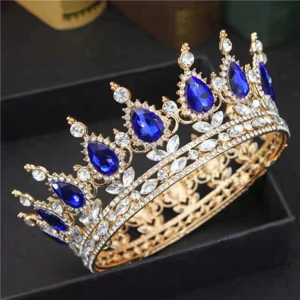 European Style Retro Baroque Round Crown King Catwalk Queen Crown ...