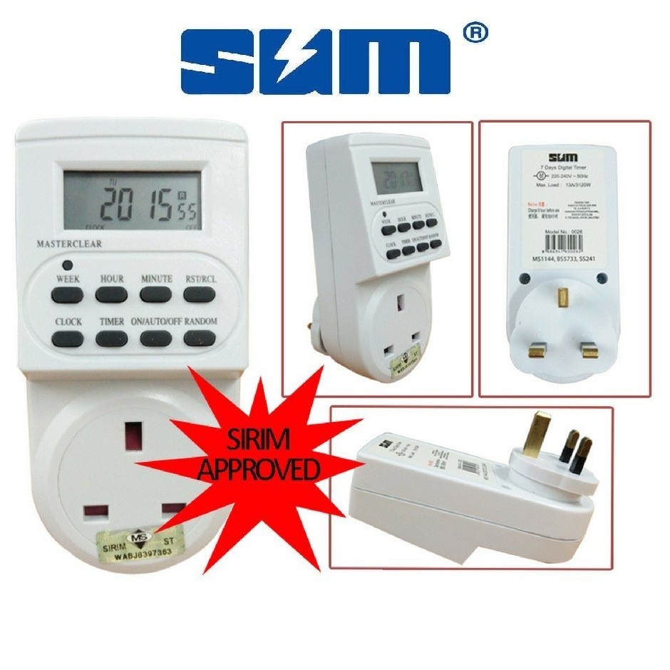 Multi Programmer Timer 13A SOCKET Digital Timer 24hour SUM SIRIM ... Multi Programmer Timer 13A SOCKET Digital Timer 24hour SUM SIRIM ...