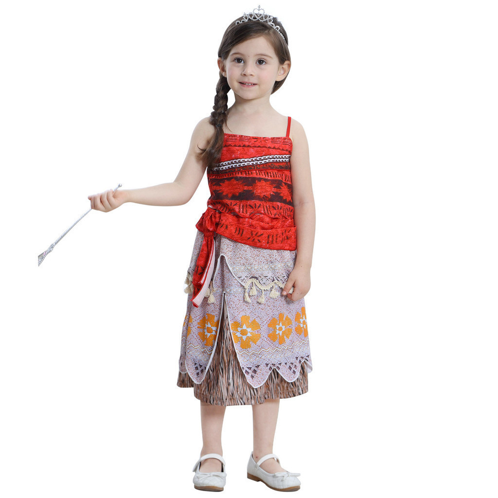 Disney Girls Moana Advanture Cosplay Costume Two Piece Dress up Kids ...