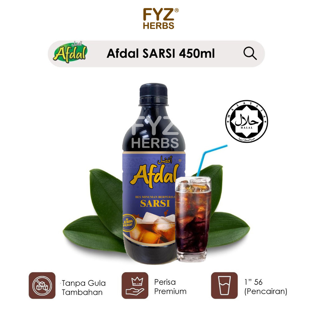 Afdal SARSI Flavoured Concentrate 450ml | Bes Minuman Berperisa SARSI ...