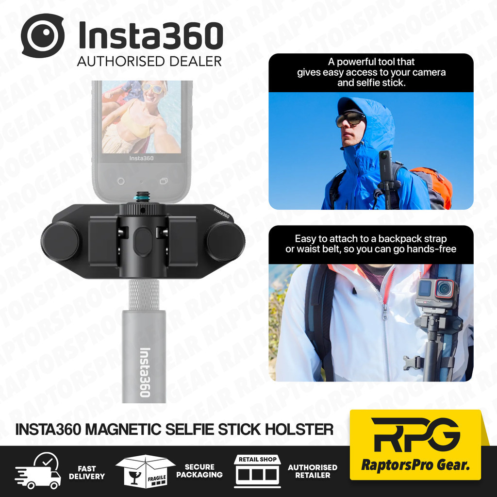 Insta360 Magnetic Selfie Stick Holster / Backpack Stick Holder | Shopee ...