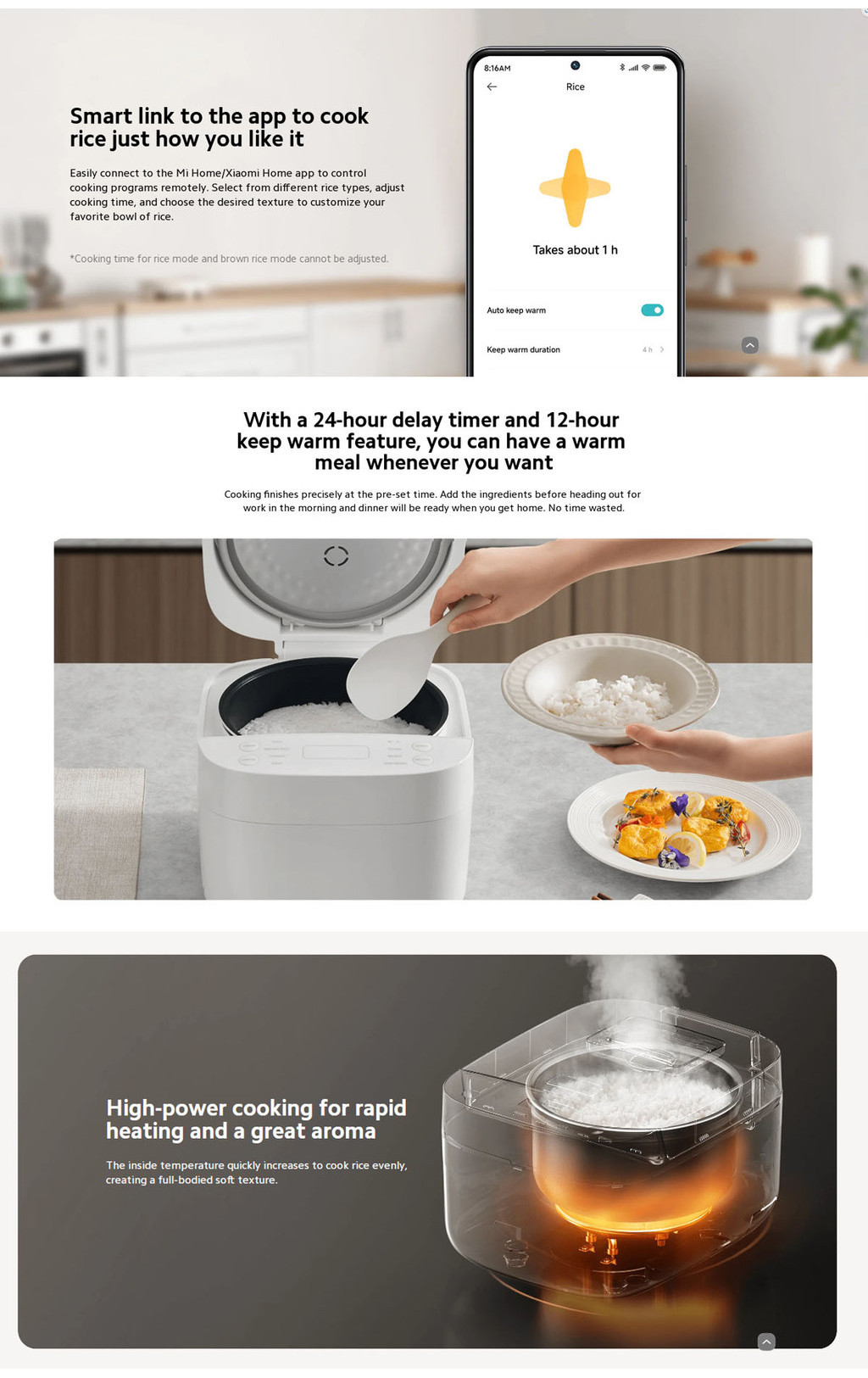 Xiaomi Smart Multifunctional Rice Cooker | 3L Capacity | 8 Cooking ...