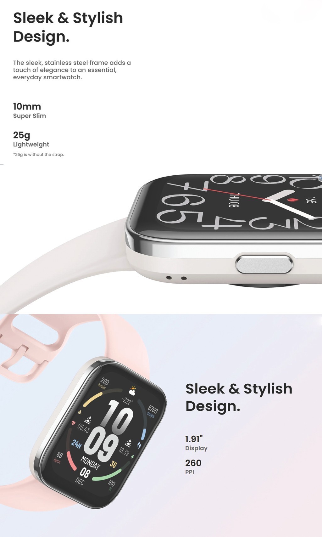 Amazfit Bip 5 Unity Smartwatch | 1.91" Large Display | IP68 Water ...