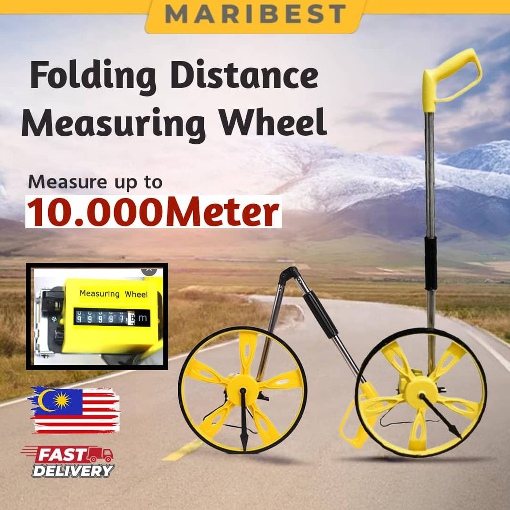 Alat Ukur Jalan Folding Distance Measuring Wheel Analog Counter ...