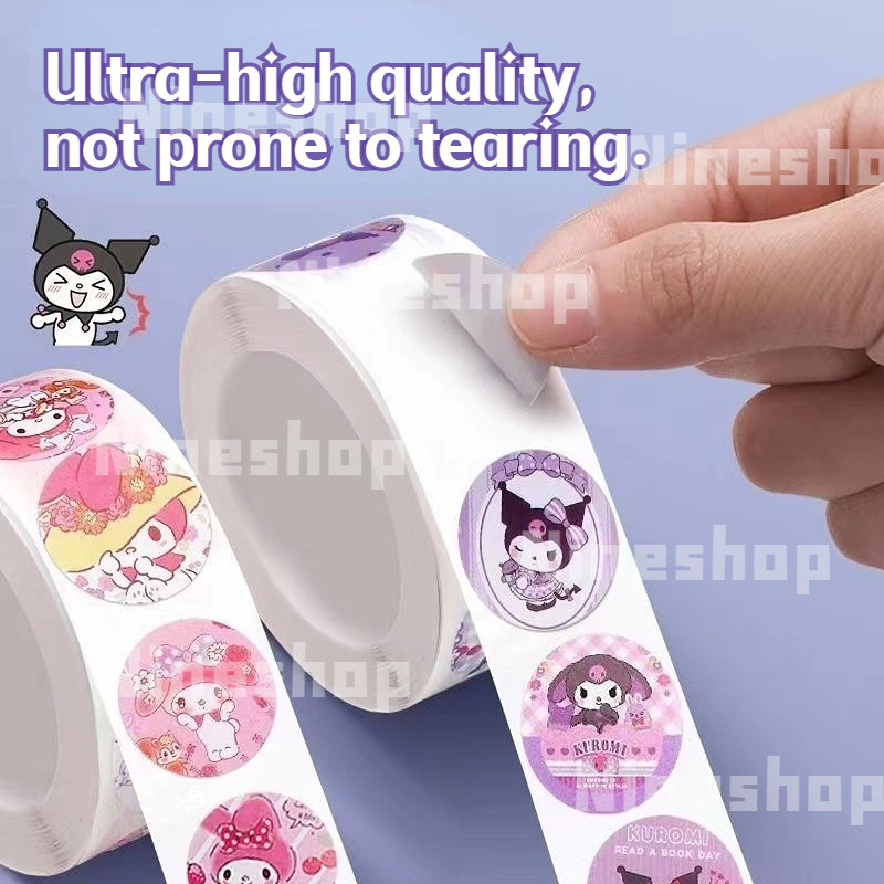 Kuromi Sealing Sticker 500pcs/roll Sanrio Tapes Label Stickers Gift Box ...