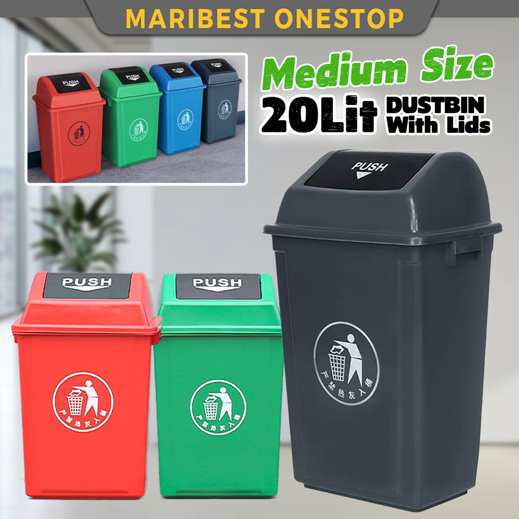 20 Liter Swing Top Dustbin Garbage Bin Flip Top Trash Can Recycle ...