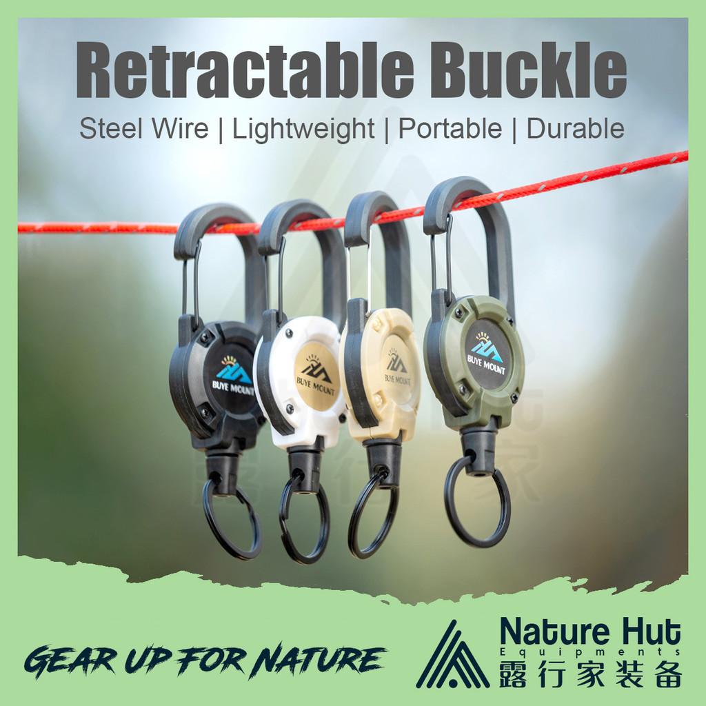 Heavy Duty Retractable Buckle Pull Anti-theft Badges ID Reel Carabiner ...