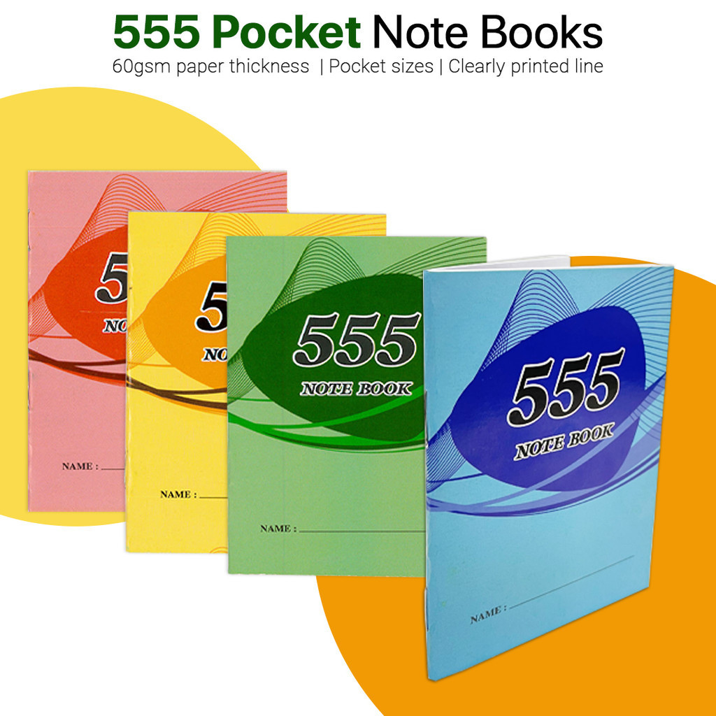 555 Note Book Pocket Size 60gsm Buku 555 - (1s/PCS) Notebook Buku Nota ...