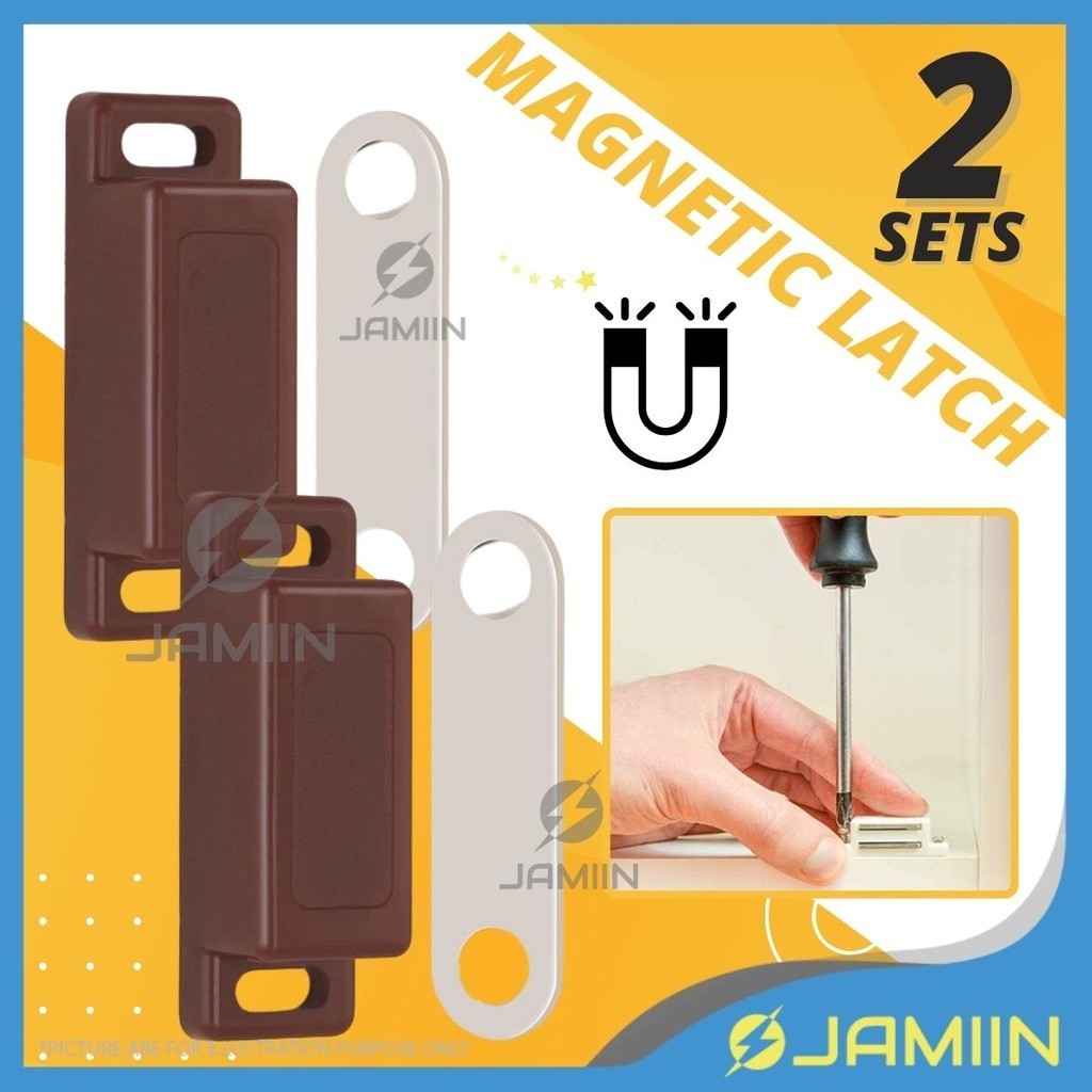 2 SETS Cabinet Latch Magnetic Door Magnetic Stopper Holder Cabinet ...