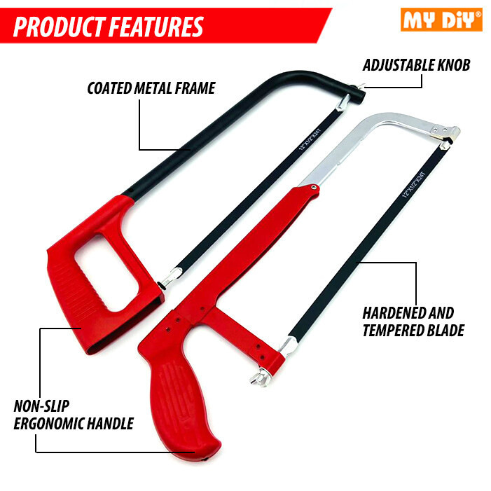 12 " Heavy Duty Adjustable Hacksaw Frame Metal Handsaw Gergaji Besi ...