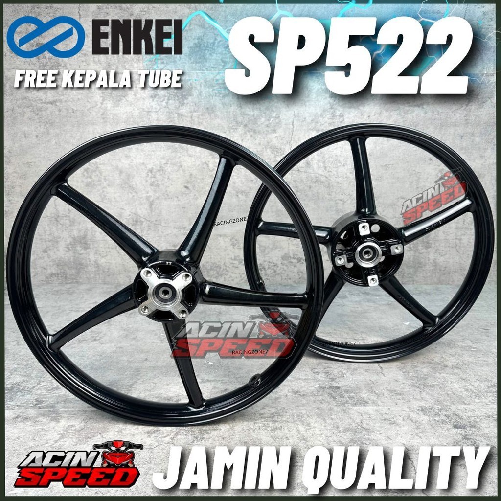 ENKEI SP522 Sport Rim Y15 Y16 LC135 4S 5S V1-V8 Y125/ LC5S SRL115Fi 5L 522 Sport Rim Hitam Gold ...