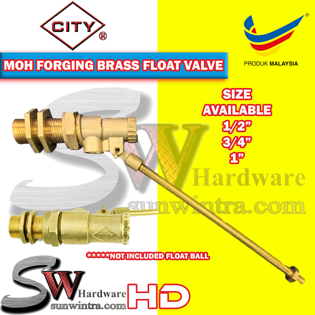 CITY Heavy Duty Float Valve 3 Size Available BS1212 Forging Brass Water ...