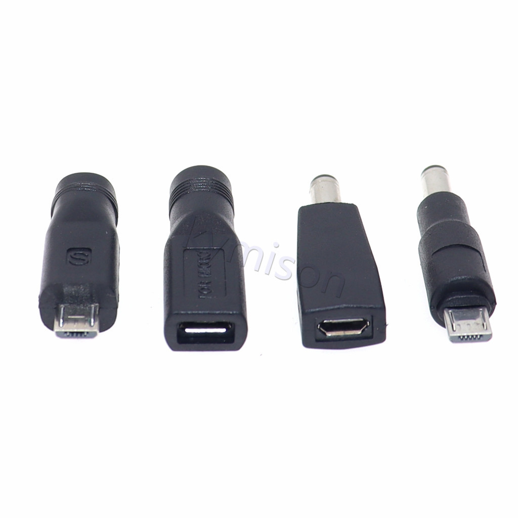 2pcs Type C / Tablet Micro USB 2.0 to DC 5.5x2.1 mm Power Jack Adapter ...