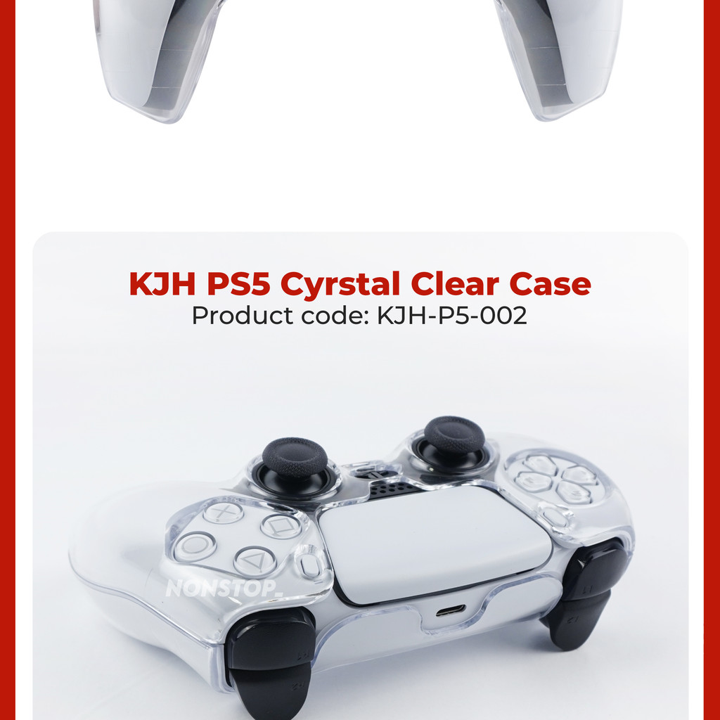 IINE KJH PS5 Controller Crystal Clear Case Transparent Hard Protective ...