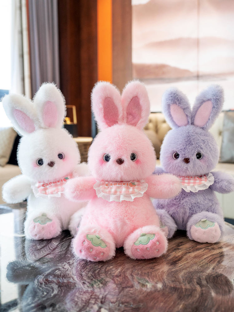 Resurrection rabbit plush toy/// Cute Pink Strawberry Rabbit Doll White ...