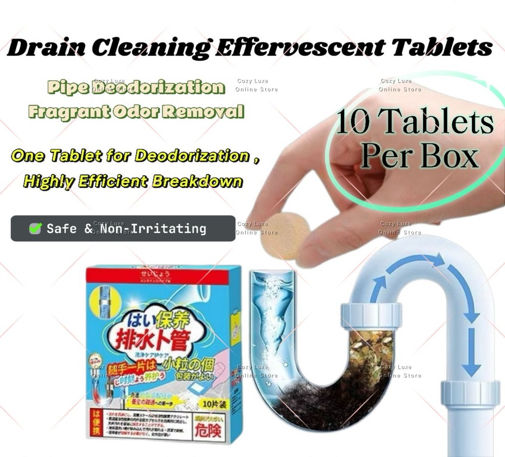 Drain pipe cleaning effervescent tablets deodorization cleaning ...
