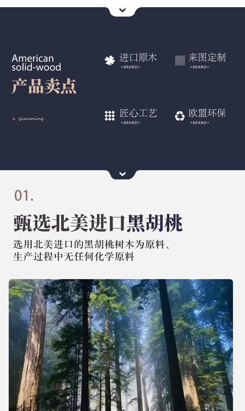 [Yuanyi] Customized North American Black Walnut Base FAS Grade Wooden ...