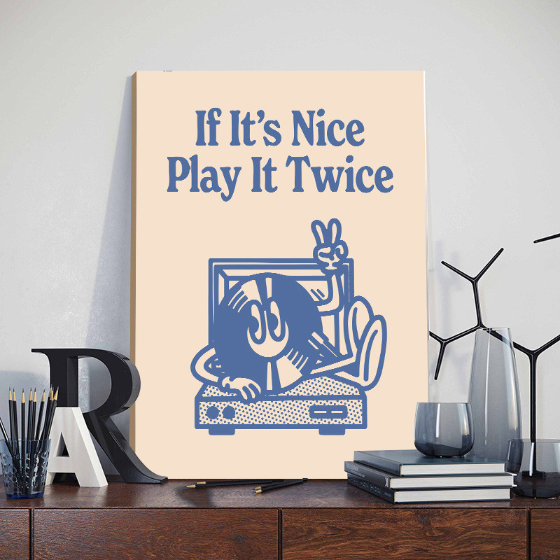 （With Frame）Music Groovy Record Player Wall Art Poster with Frame Cute ...