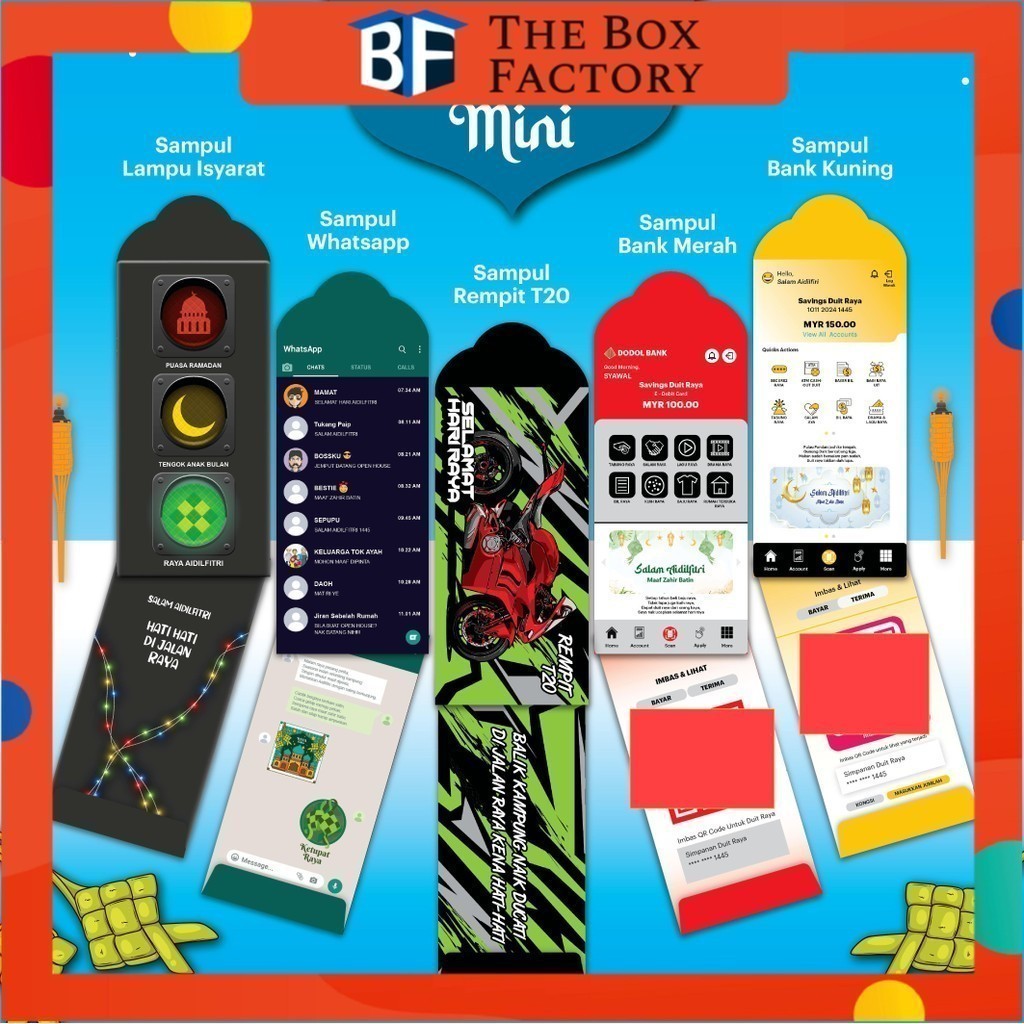[2025 Design] 10pcs/Pkt Sampul Raya MIni Aidilfitri Kartun Angpau ...