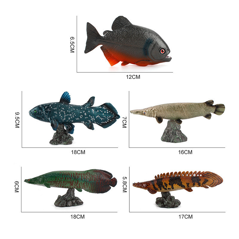 Simulation Marine Life Fish Model Crocodile Eel Piranha Dinosaur Fish ...