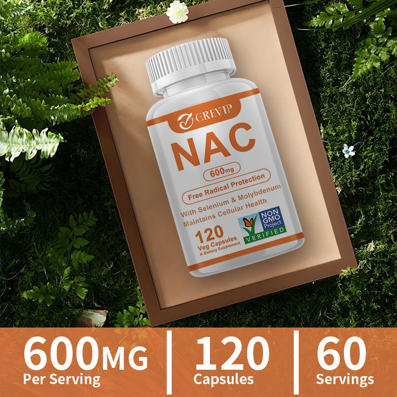 GREVIP NAC 600 mg vegetarian capsules support healthy liver and lungs ...