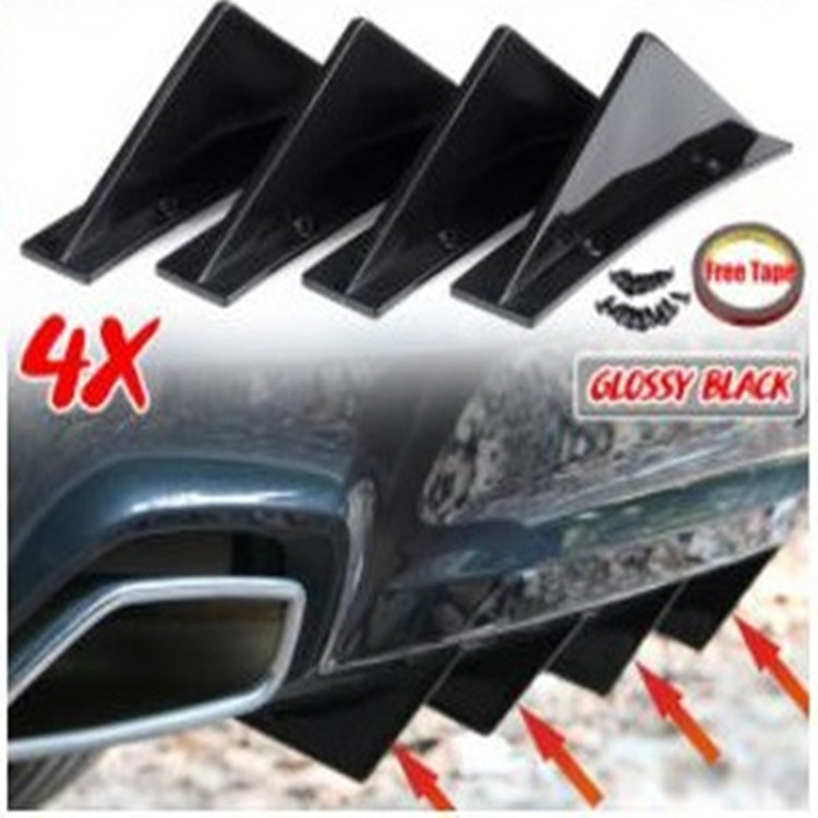 Car Universal Rear Bumper Chassis Spoiler Deflector Black/Carbon Abs ...
