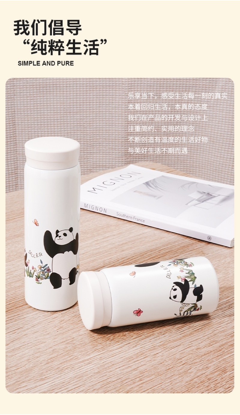 Diller Mini size Panda 316 Stainless Steel Drinking Water Bottle Vacuum Flask Thermo MLH9210 ...