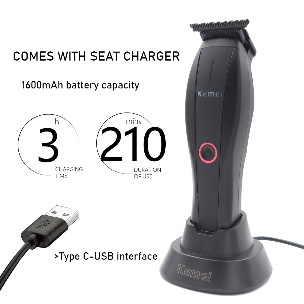 Kemei KM2295 Professional Hair Clipper for Men Base Charger Finishing Machine Zero Gapped Hair ...