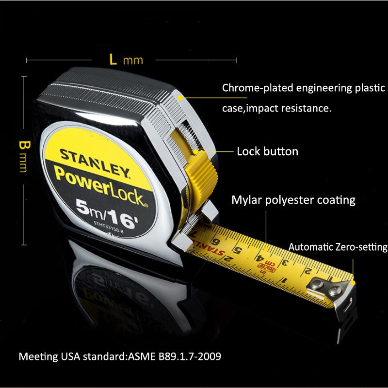 Stanley Tape Measuring Steel Metric 3m 5m 8m Inch 10/16/26" Tape ...