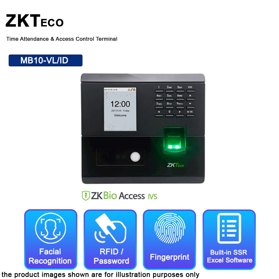 ZKTECO MB10-VL/ID Hybrid-Biometric Time Attendance & Access Control Terminal With ADMS | Shopee ...