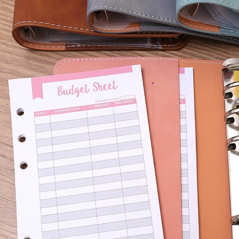 6 Holes Loose-leaf Notebook for Financial Management / Money Cash Bill ...