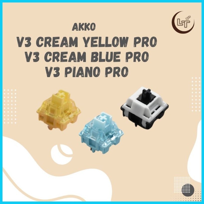 Akko V3 Cream Yellow Pro / V3 Cream Blue Pro / V3 Piano Pro Switch (15 ...