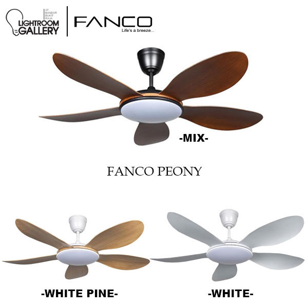 FANCO CEILING FAN PEONY F052S 52" DC MOTOR WITH 3COLOUR LED LIGHT ...