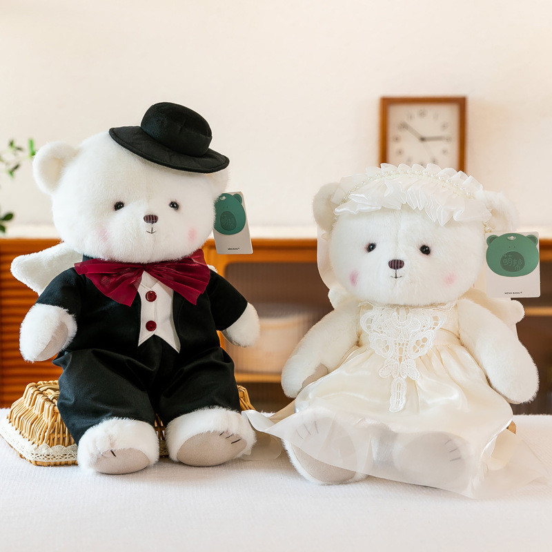 Angel Teddy Charming Bear Plush Doll Wedding Gift For Love Couples In ...