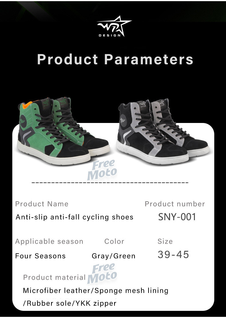 NEW 2023 SULAITE Men's Motorcycle Shoes Four Seasons Motorbike Gear ...