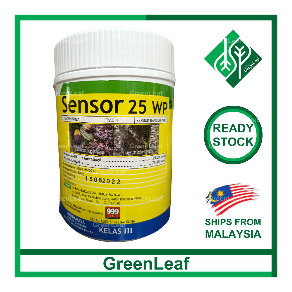 Sensor Aktive 25WP Zagro 500GM Metalaxyl 25.0% Fungicide Racun Kulat Kanker Canker Phytophthora ...