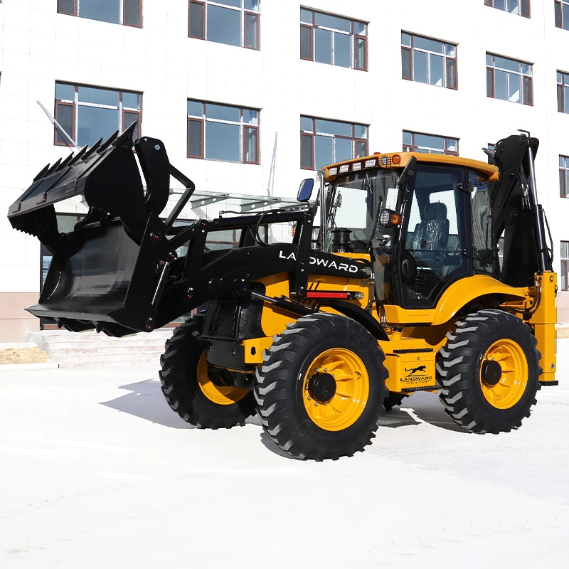 Farm Mini Backhoe Dozer All-In-One Backhoe Loader 4WD Excavating ...