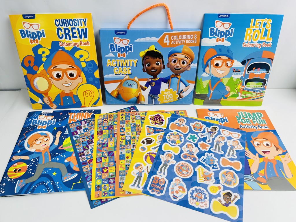 Blippi 4 Books Colouring Activity Case Gift Set For Kids with 700 ...