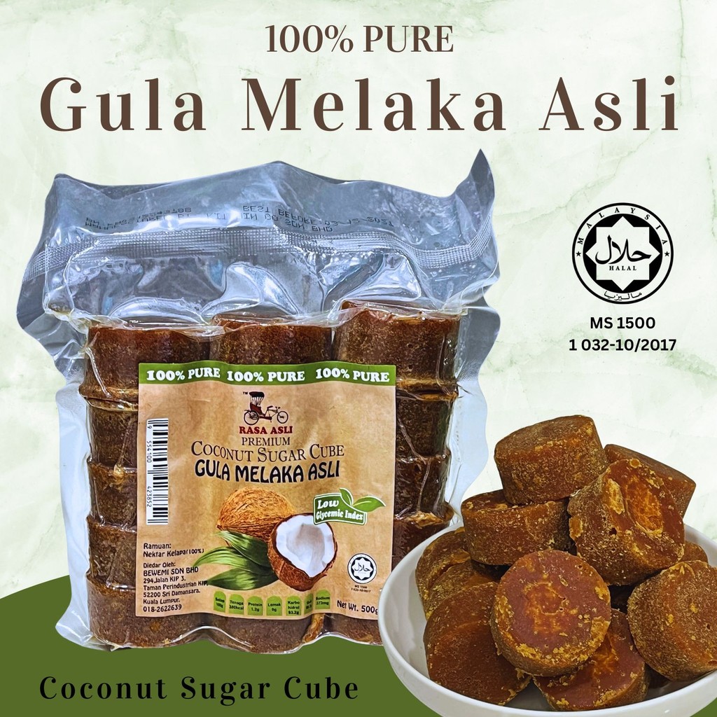 Rasa Asli Premium Gula Melaka Asli Cube 500g | Halal Certified | 椰糖 ...
