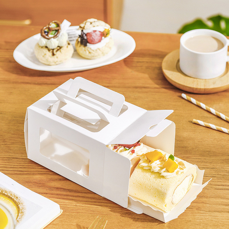 Window Drawer Cake Box Cake Roll Packaging Box Baking Cutting Pieces ...