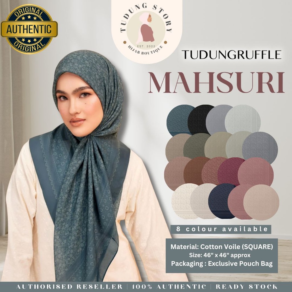 Tudungruffle MAHSURI Collection Tudung Bawal Premium Cotton Voile by ...
