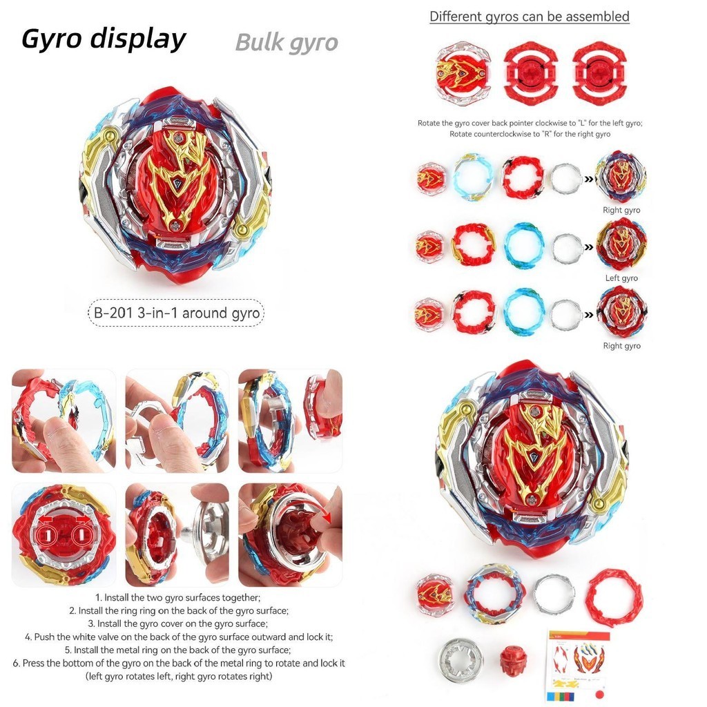 Flame Beyblade Magnificent Burst B-201 Zest Achilles Gyro W/Sticker For ...