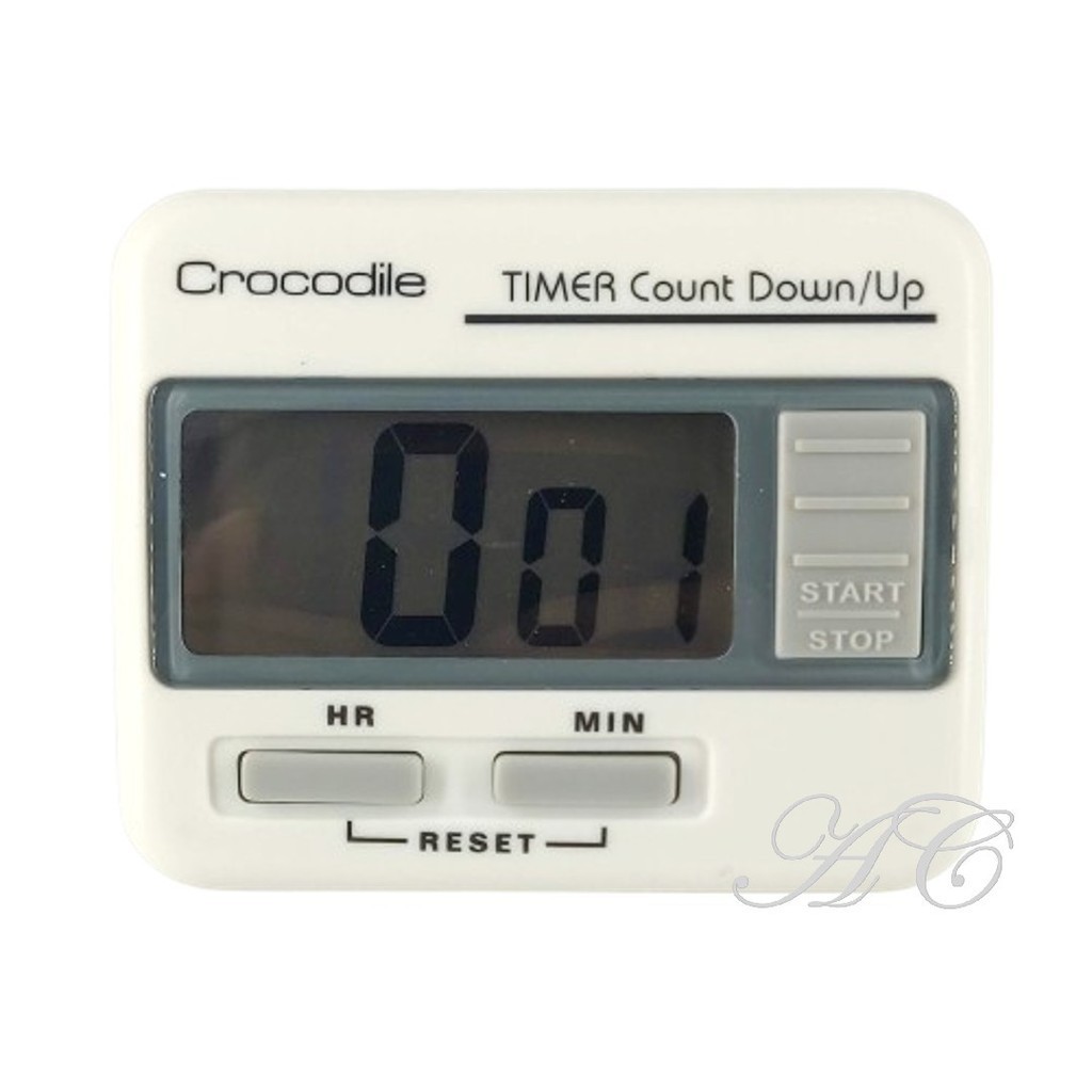100% ORIGINAL CROCODILE Digital Timer Stopwatch Black White (Jam Randik ...