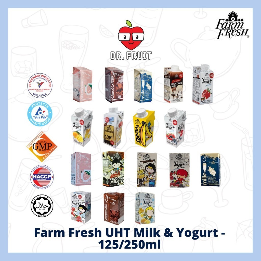 Farm Fresh UHT Milk& Yogurt Drink (125ml/ 200ml) - Fresh Milk/ Mix ...